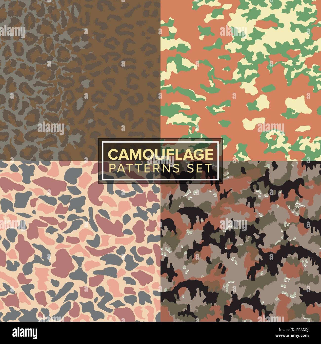 camouflage pattern set. four different textures Stock Vector Image ...