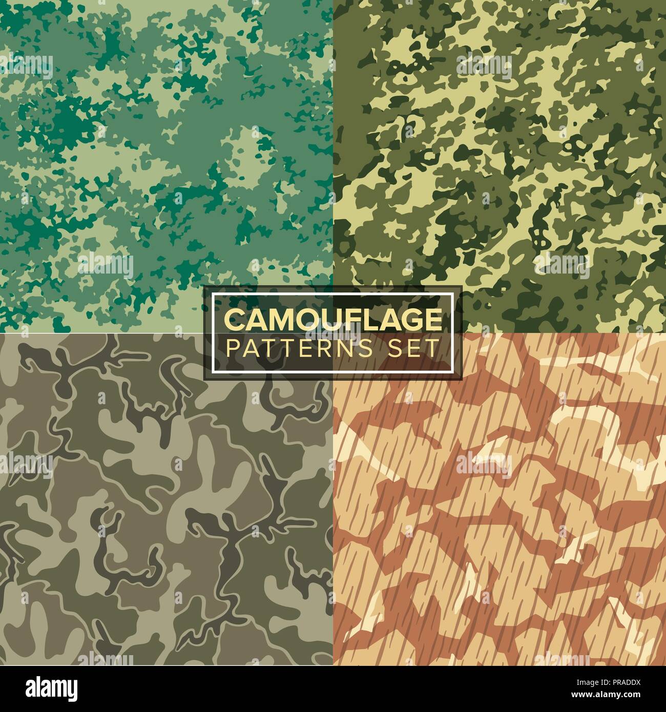 camouflage pattern set. four different textures Stock Vector Image ...