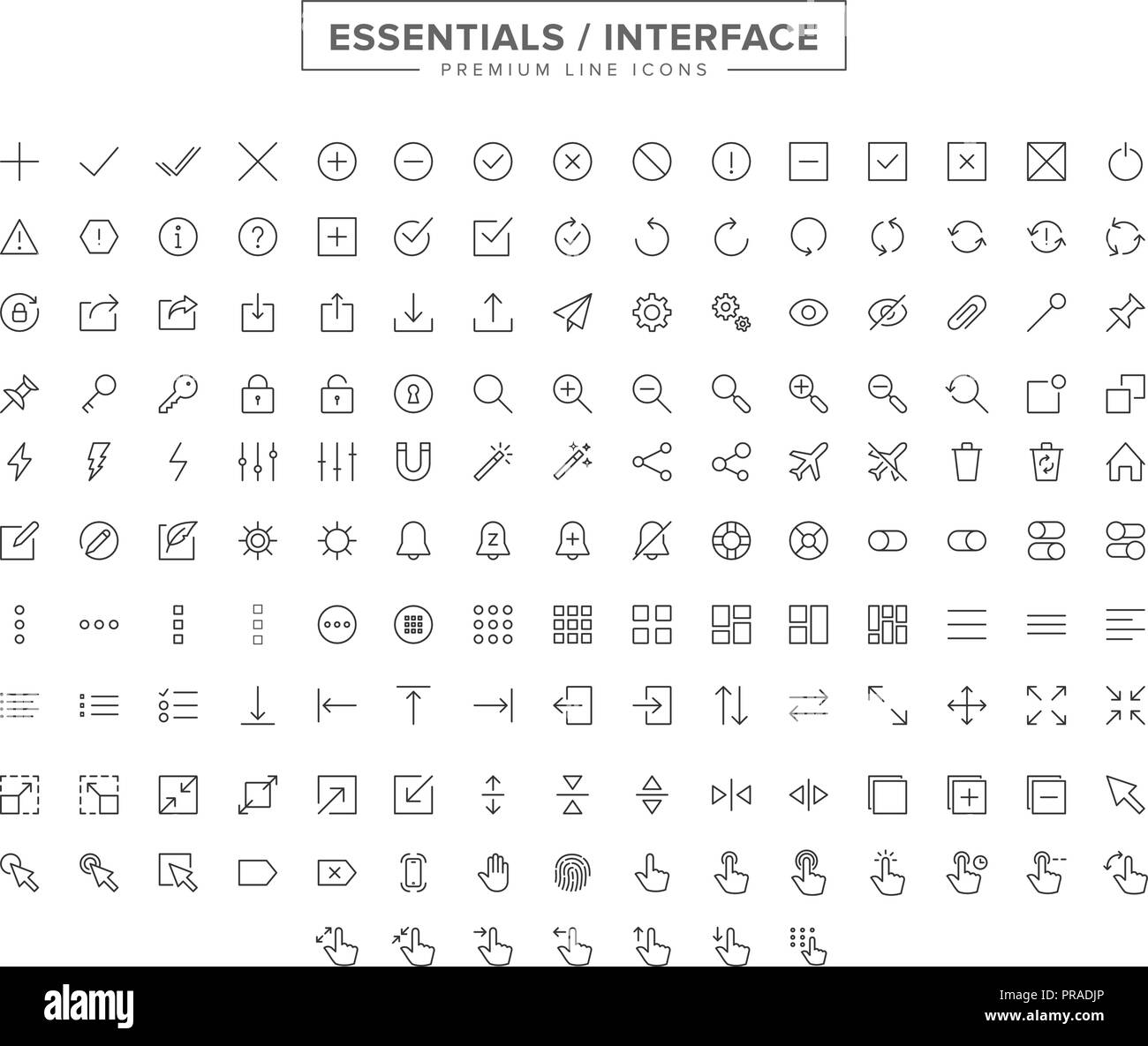 Essentials Interface line icon set Stock Vector Image & Art - Alamy