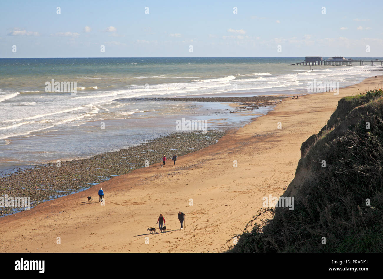 A view of the beach looking eastwards from the cliff top at the North ...