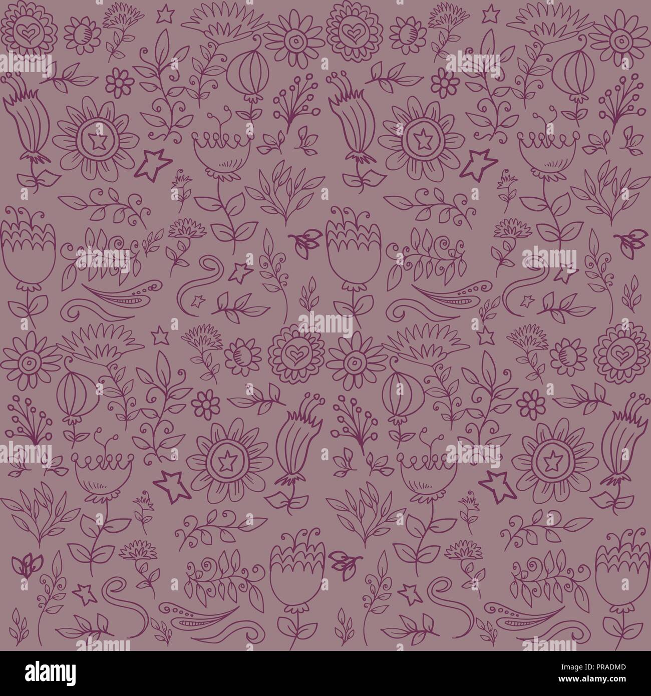 pink handrawn pattern floral background Stock Vector Image & Art - Alamy