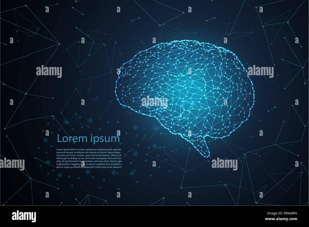 AI brain concept with polygonal brain vector illustration Stock Vector ...