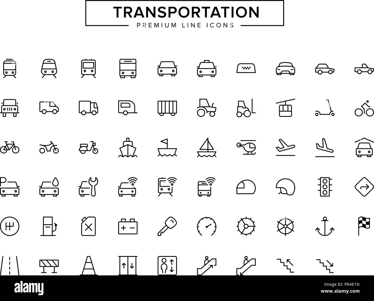 Transportation Line Icon Set Stock Vector Image & Art - Alamy