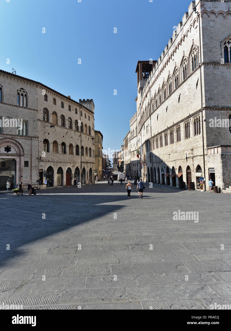 Perugia Umbria Italy. view of Corso Vannucci the main way of the city ...