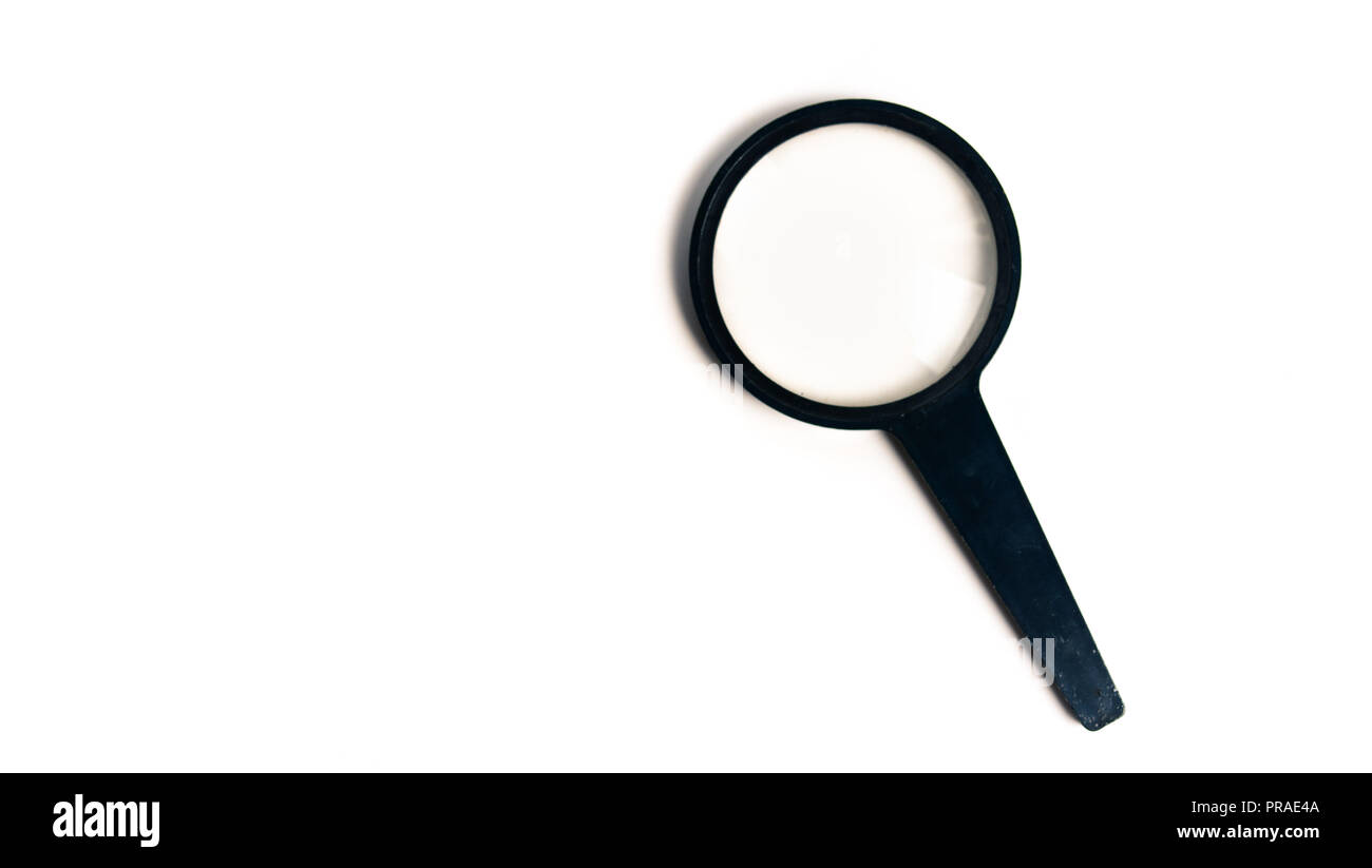 Magnifying glass on a white background isolated Stock Photo - Alamy