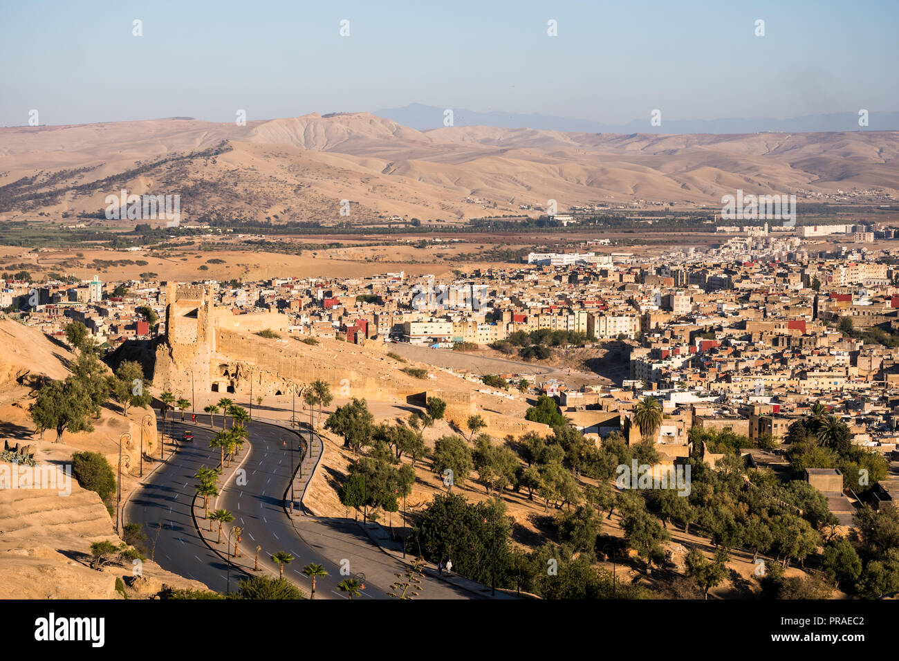Aerial view of old Fez medina in Morocco Stock Photo - Alamy