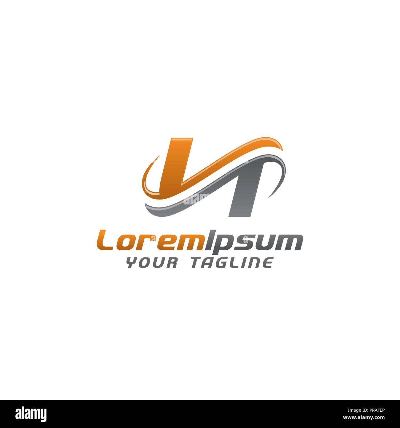 Creative letter N logo concept design with swash in middle, modern and ...