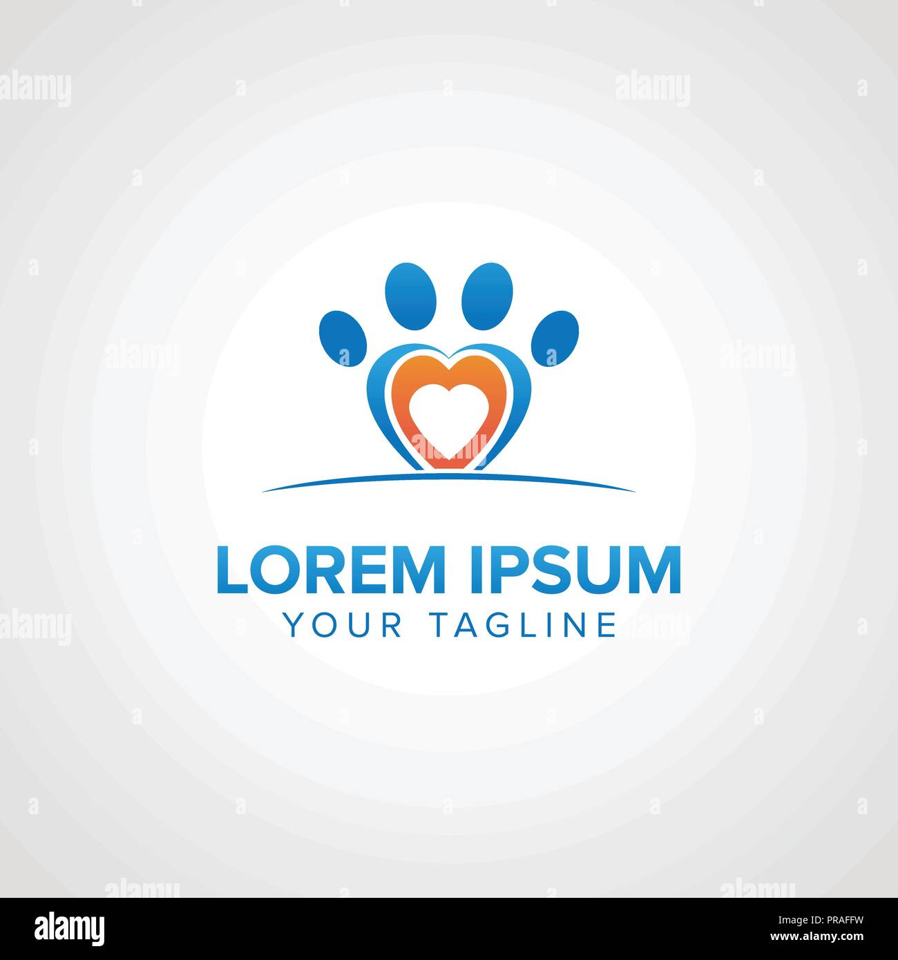 Creative Pet Logo Design concept design with paw in center, , modern ...