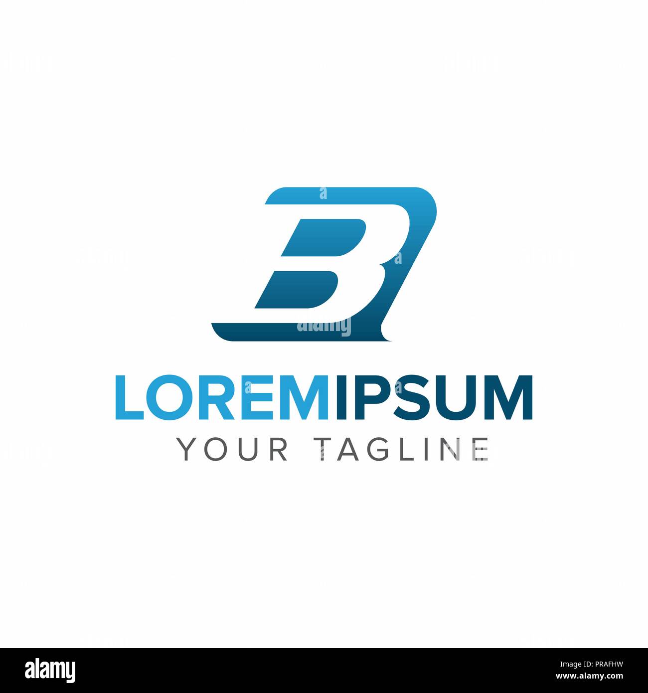 Creative letter B logo concept design with negative space, modern ...
