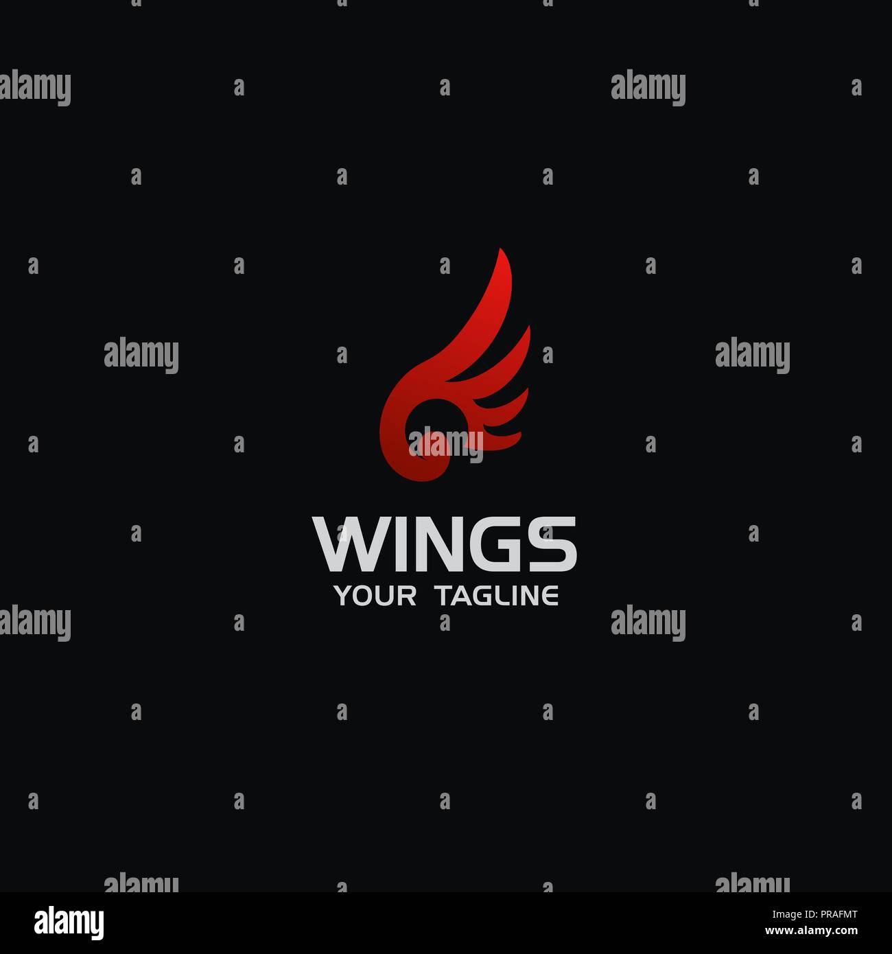 Creative Wings Logo concept design with red color, modern and ...