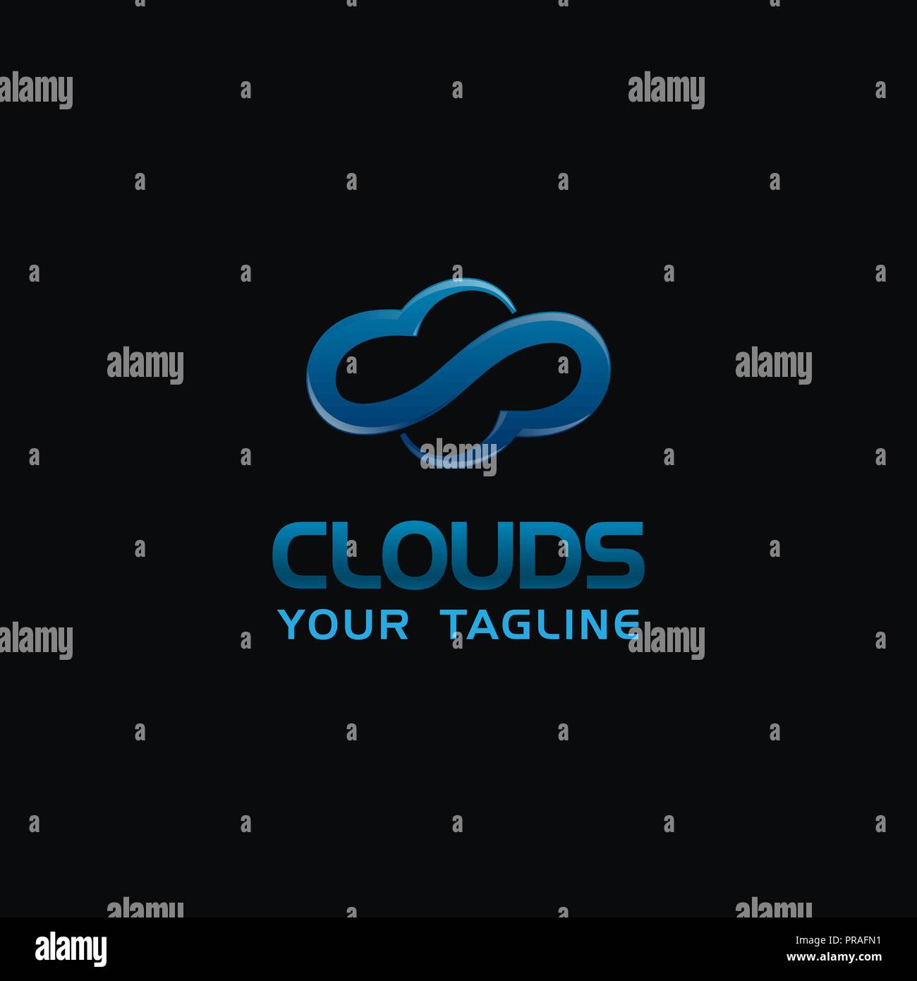 Creative Cloud Logo concept design with blue color color, modern ...