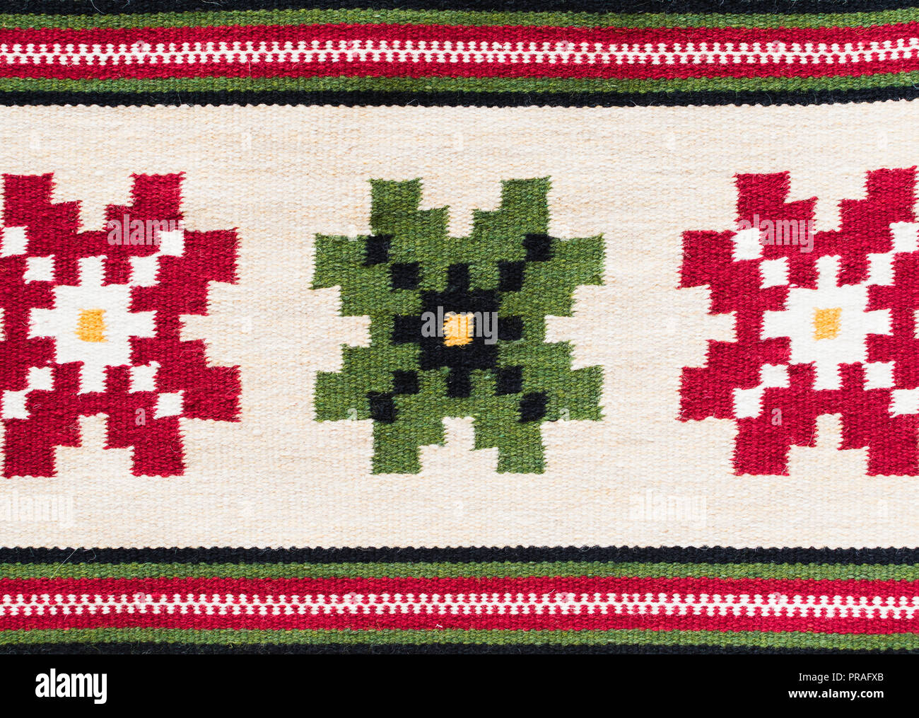 Authentic Ukrainian woven carpet with traditional ornament Stock Photo ...