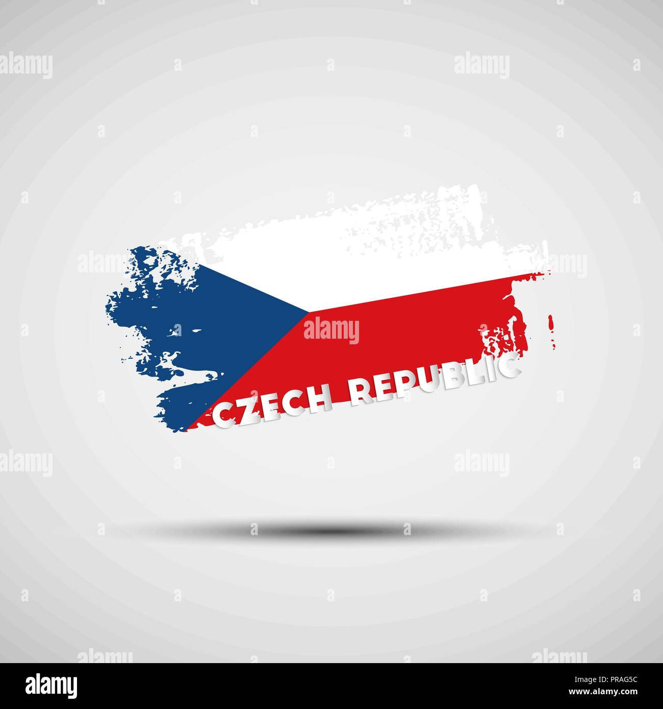Flag of Czech Republic. Vector illustration of grunge brush stroke with ...