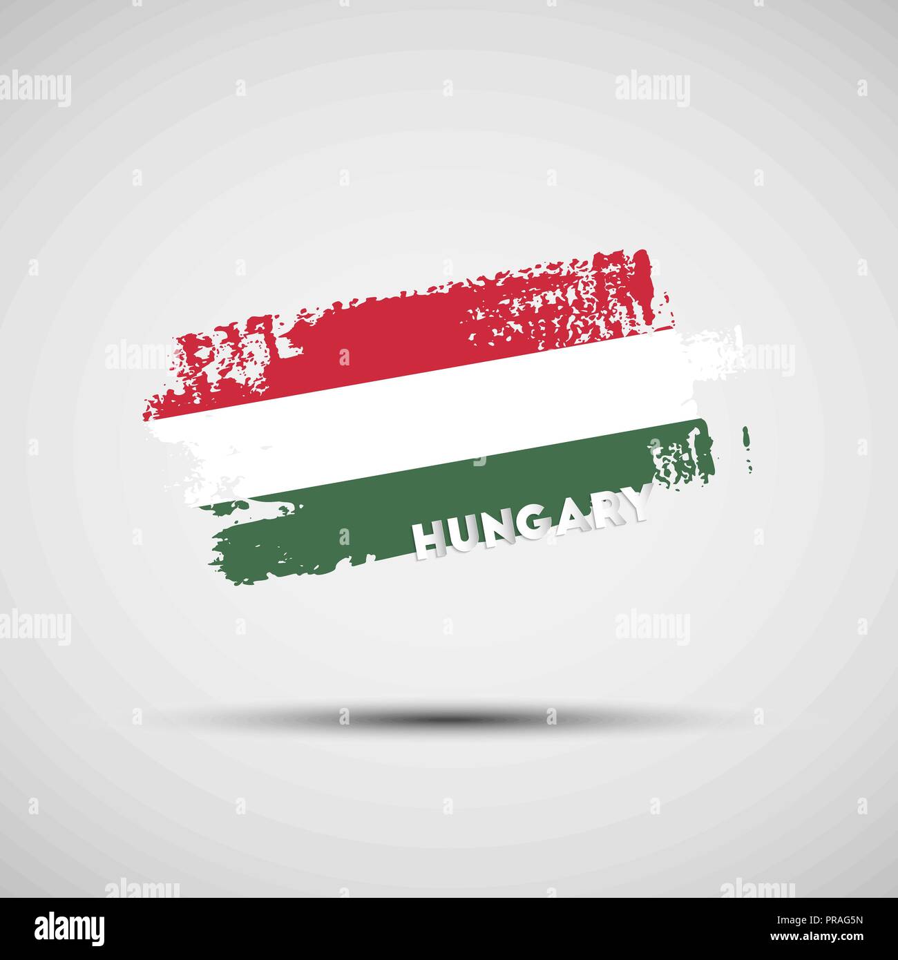 Flag of Hungary. Vector illustration of grunge brush stroke with ...