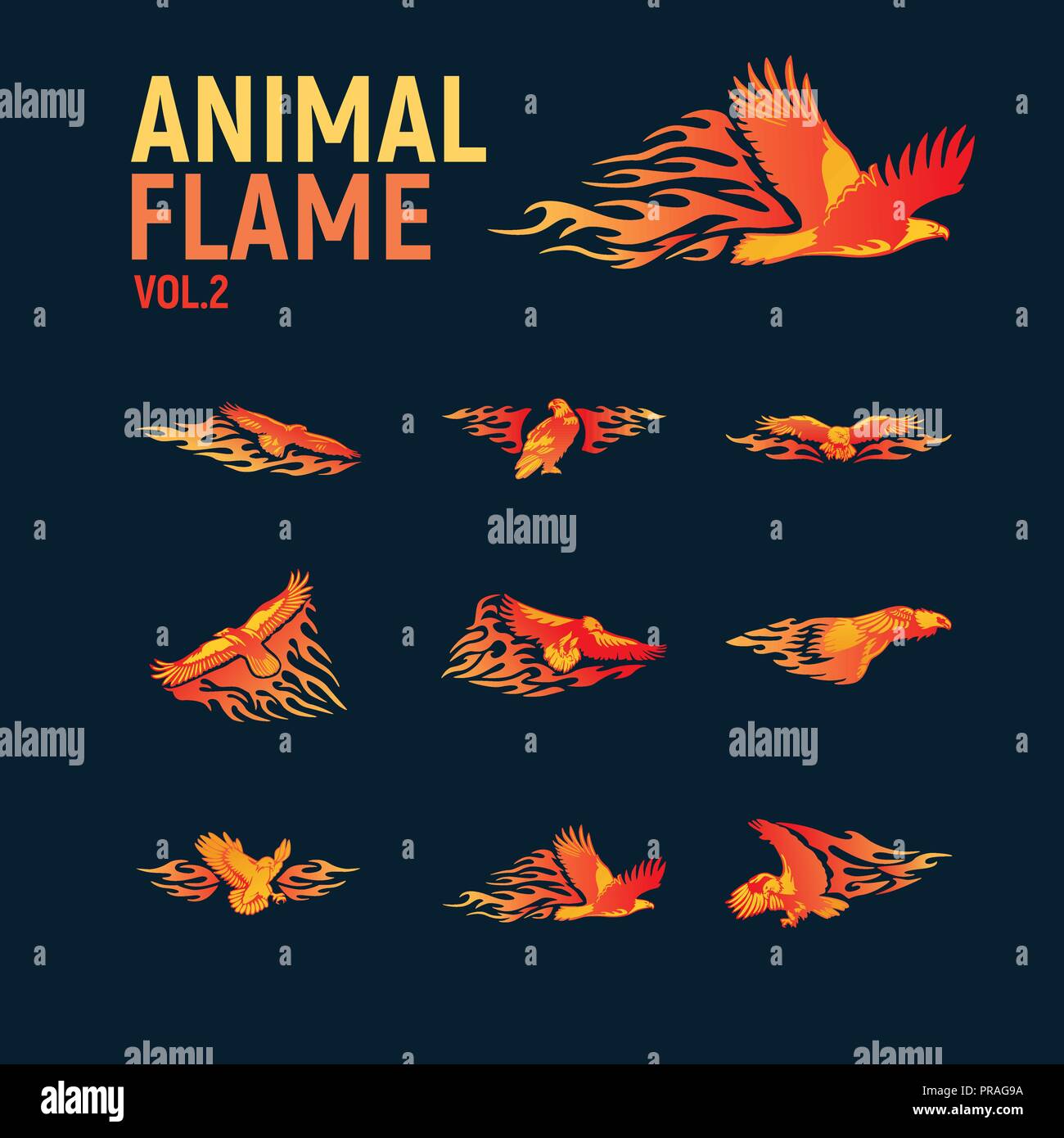 animal flame mascot set logo Stock Vector Image & Art - Alamy