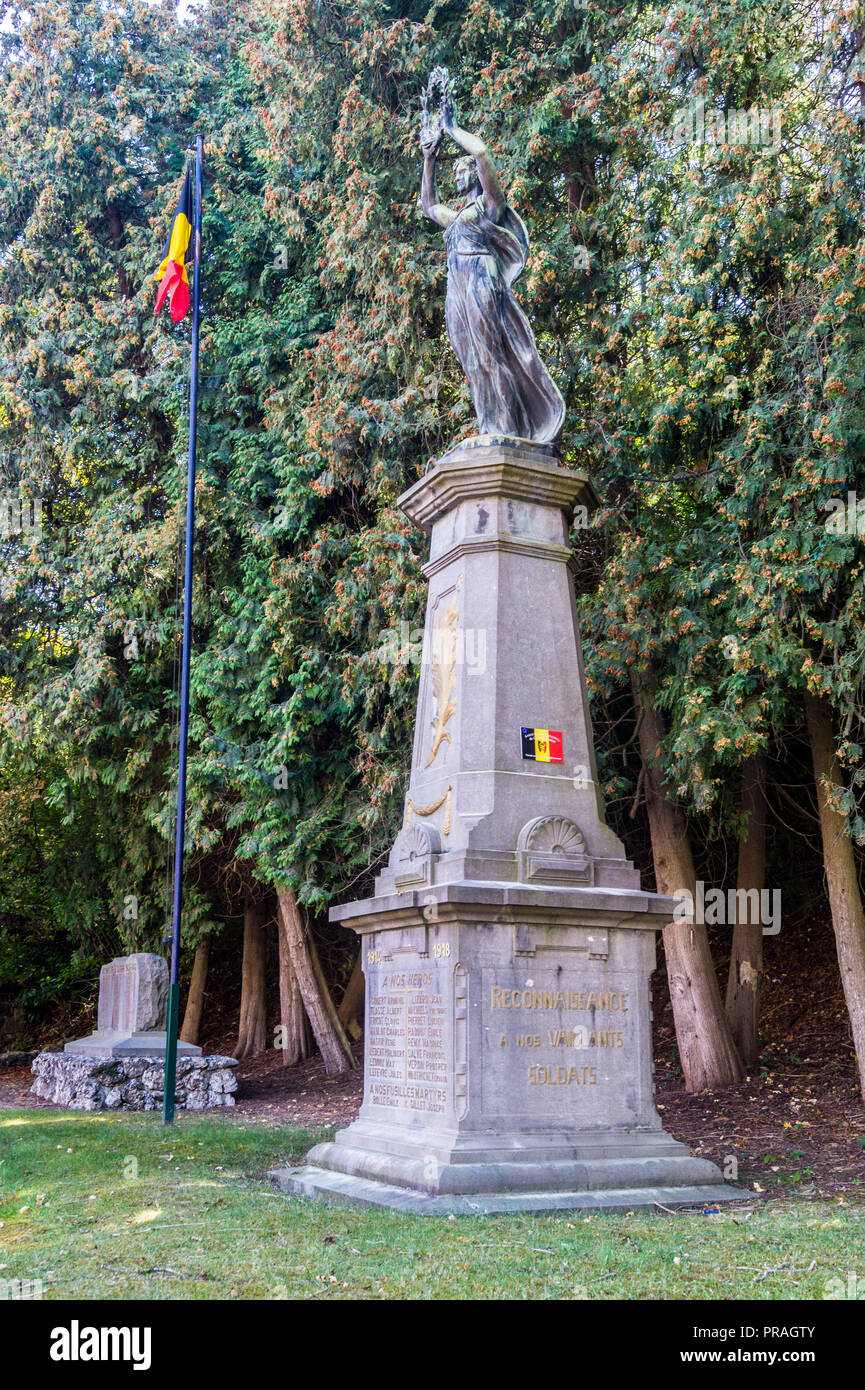 War memorial, Monument aux Morts, Jemelle, Rochefort, Belgium Stock ...
