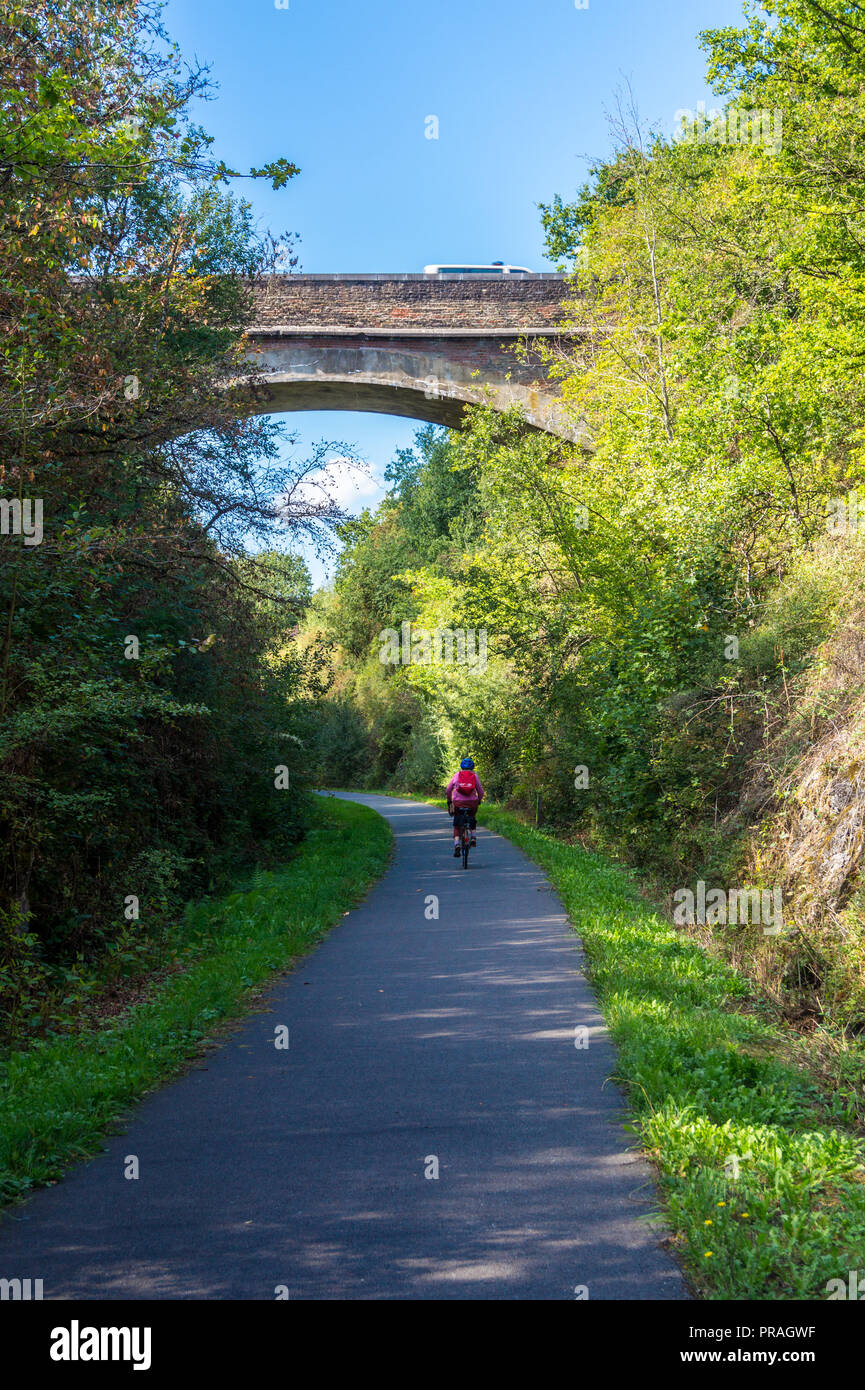 Former railway, now RAVeL 150 long-distance cycle path, Rochefort ...