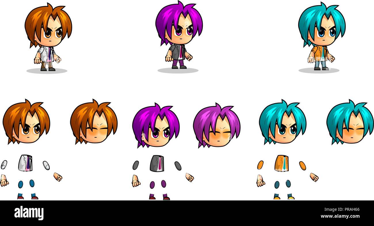 Small boy Character. Vector Character Illustration kit Stock Vector ...