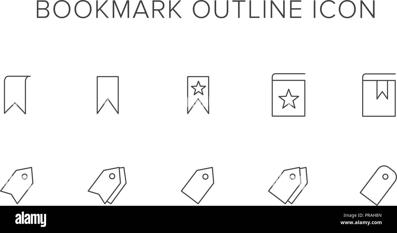 Bookmark Line Icon Set Stock Vector Image & Art - Alamy