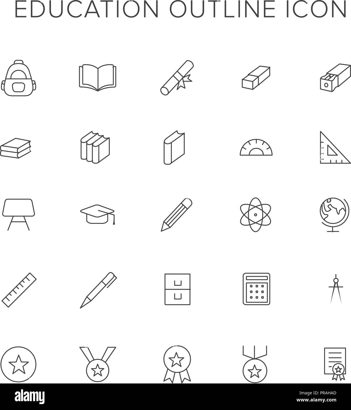 Education science thin line Black and White Stock Photos & Images - Alamy