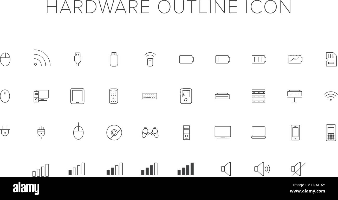 Hardware line icon set Stock Vector Image & Art - Alamy