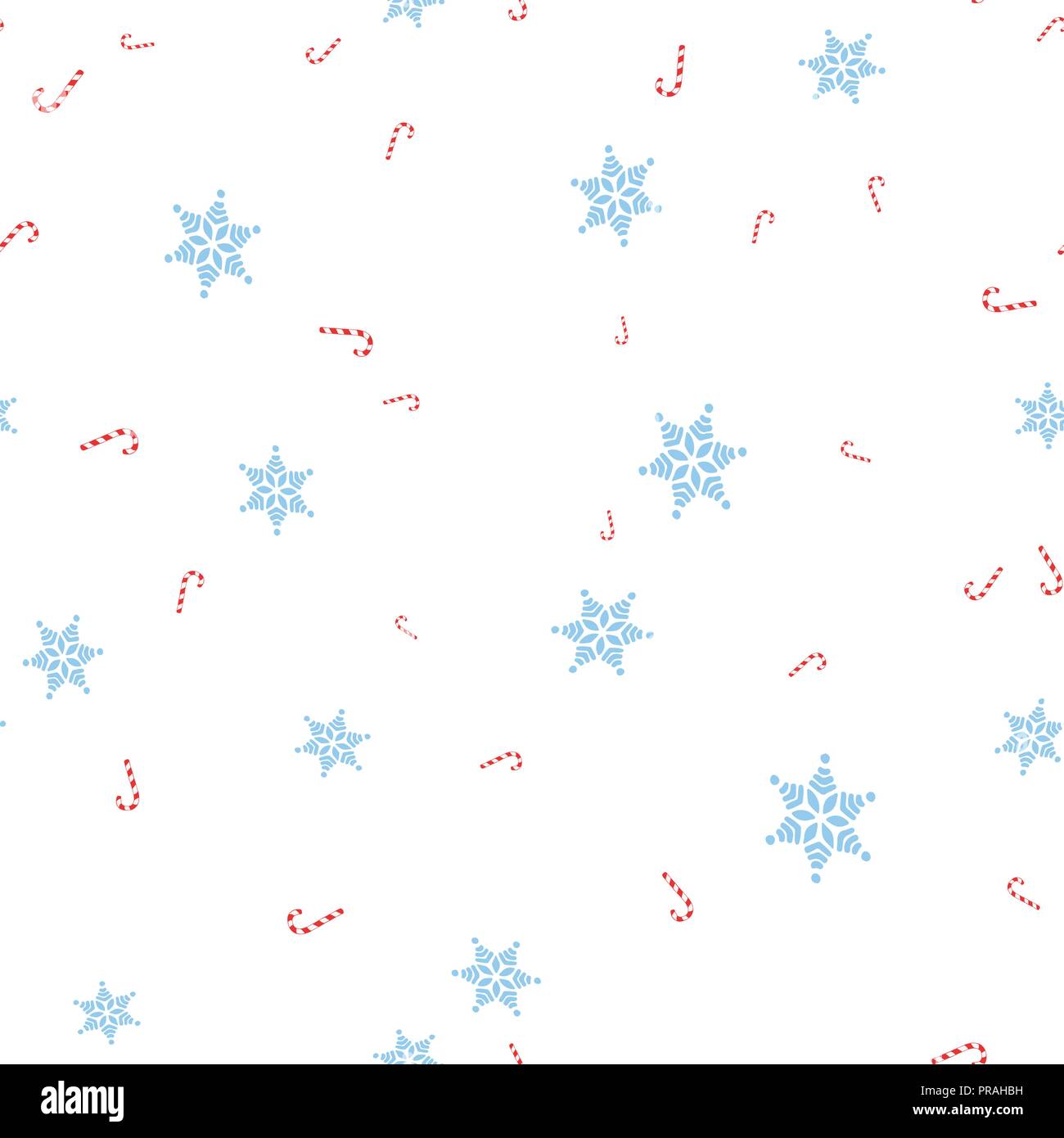 Christmas candy cane and snowflake seamless pattern. Isolated on a ...