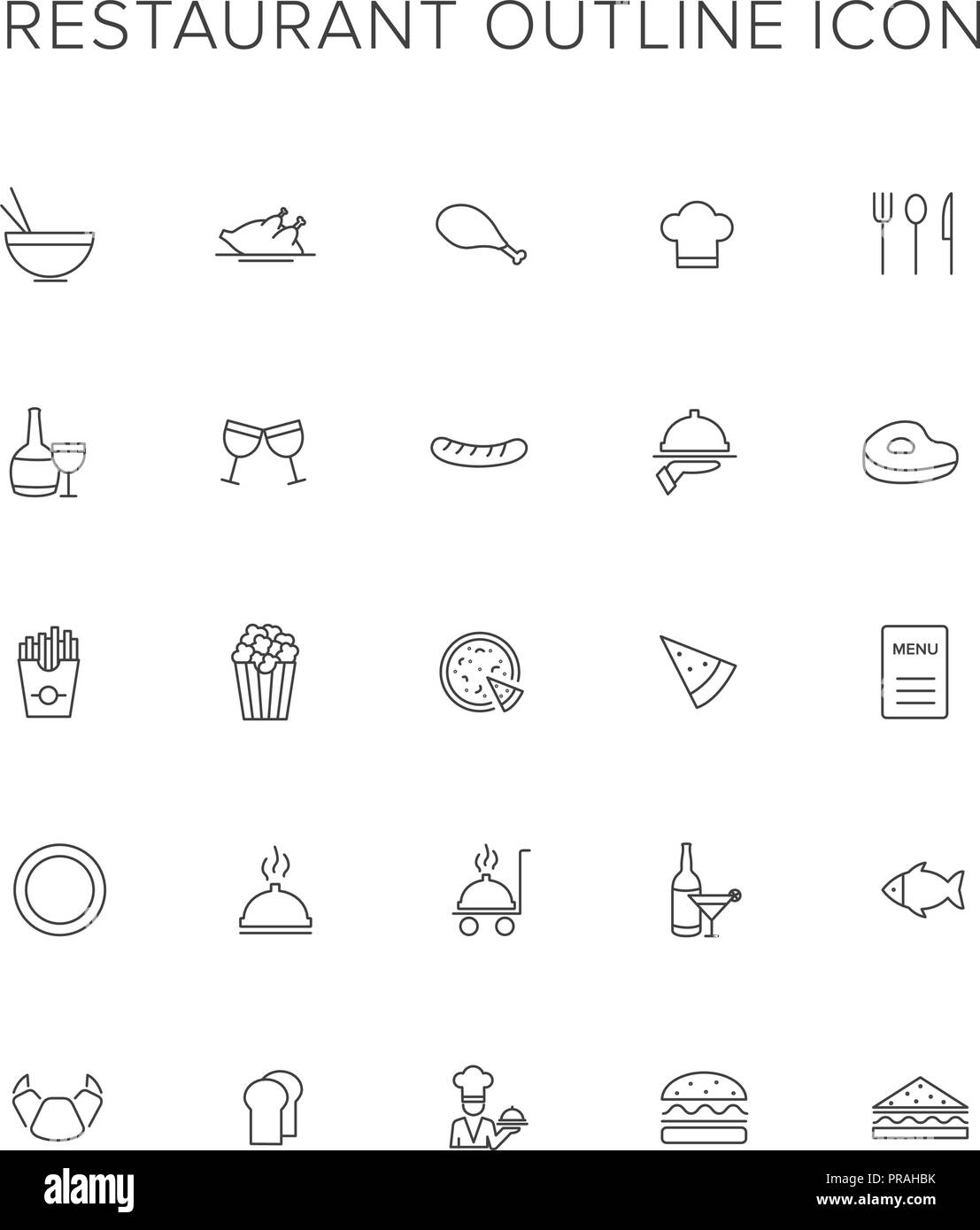 Restaurant Line Icon Set Stock Vector Image & Art - Alamy