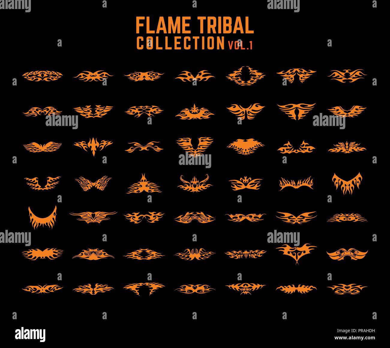 Tribal Flames collection set Stock Vector Image & Art - Alamy