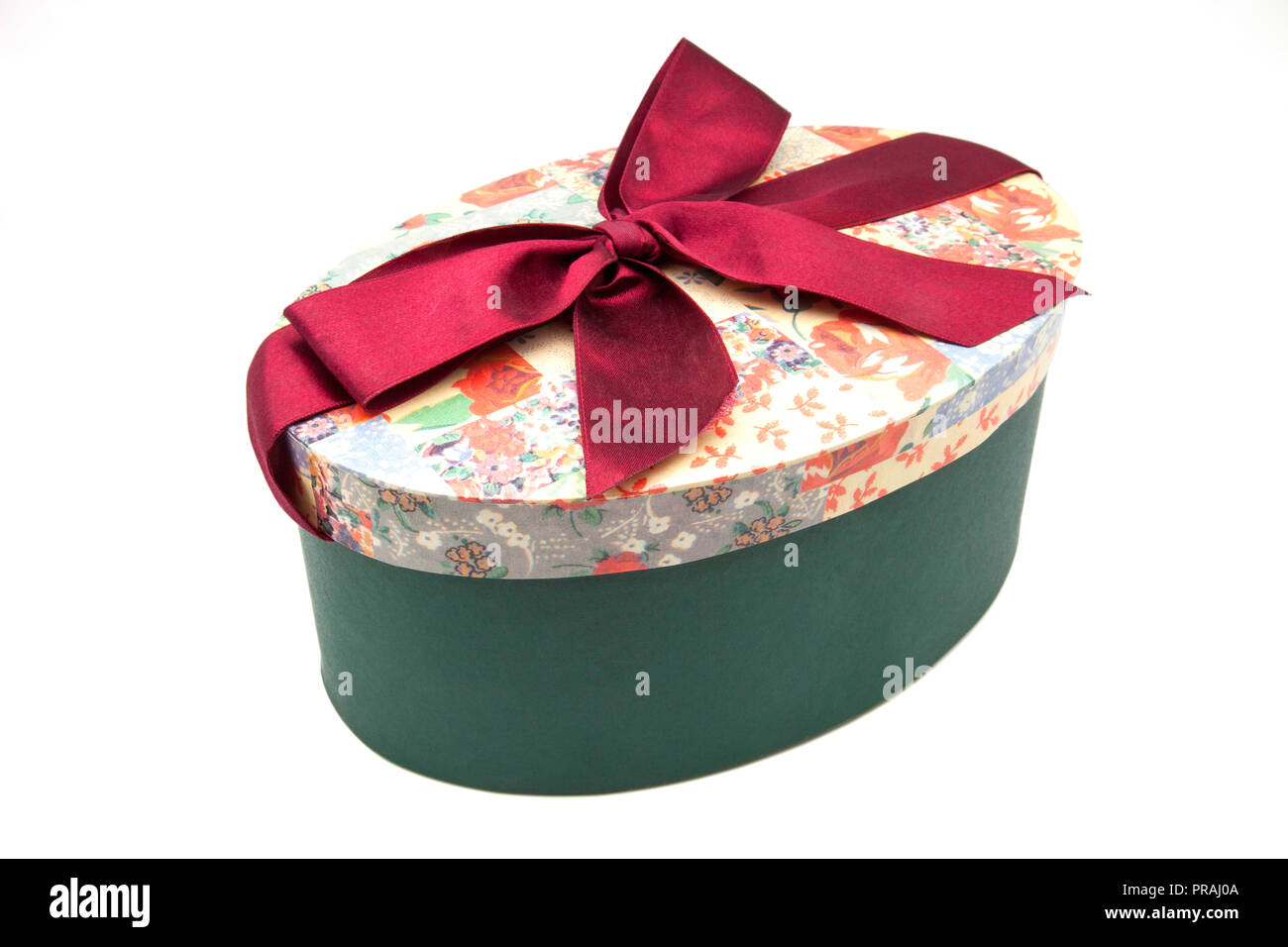 oval box with a red bond Stock Photo - Alamy
