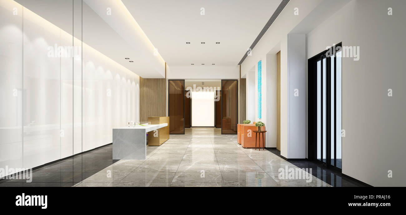 3d render of luxury lobby entrance Stock Photo - Alamy