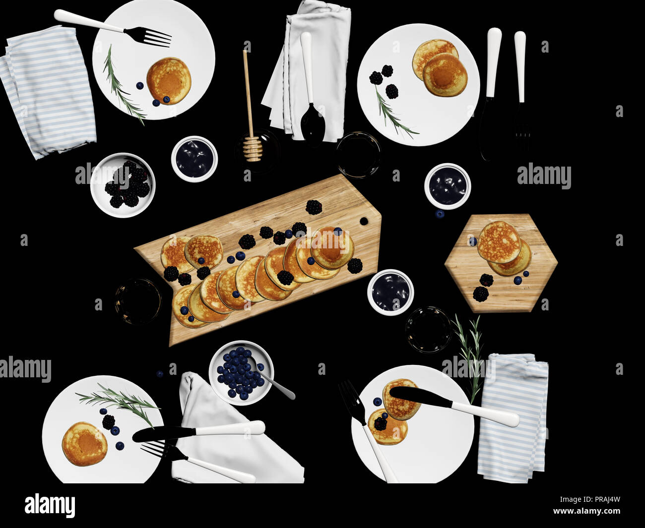 3d render of kitchen table concept Stock Photo - Alamy