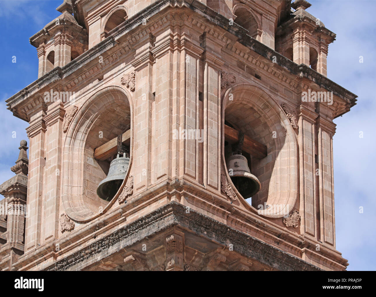 detail of one of two bell towers on Church of the Society of Jesus ...