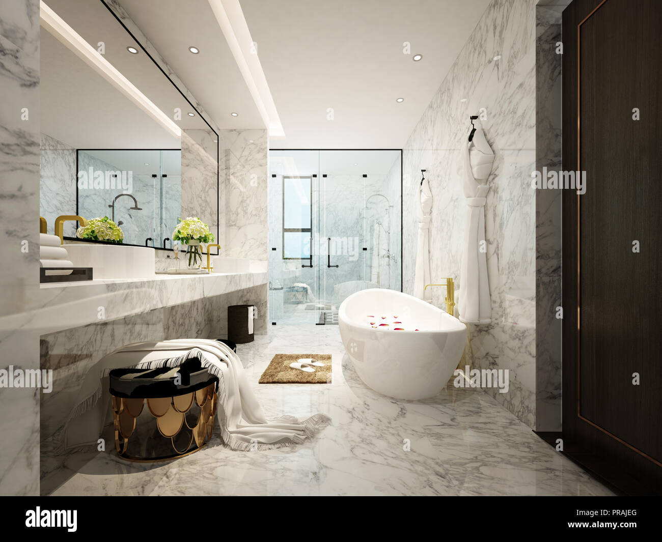 3d render of luxury bathroom Stock Photo - Alamy