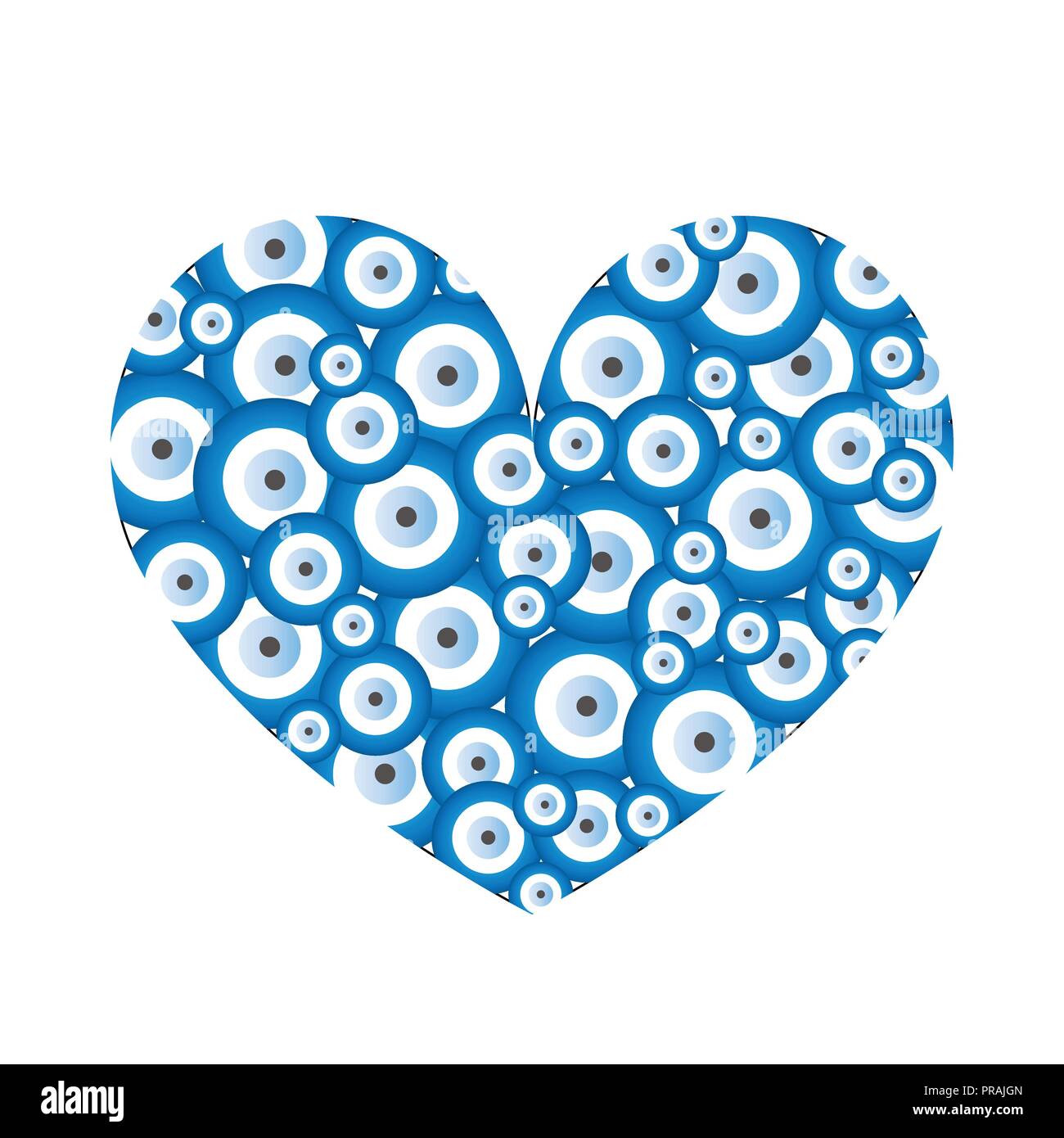heart with blue evil eyes vector - evil eye card - love card Stock ...