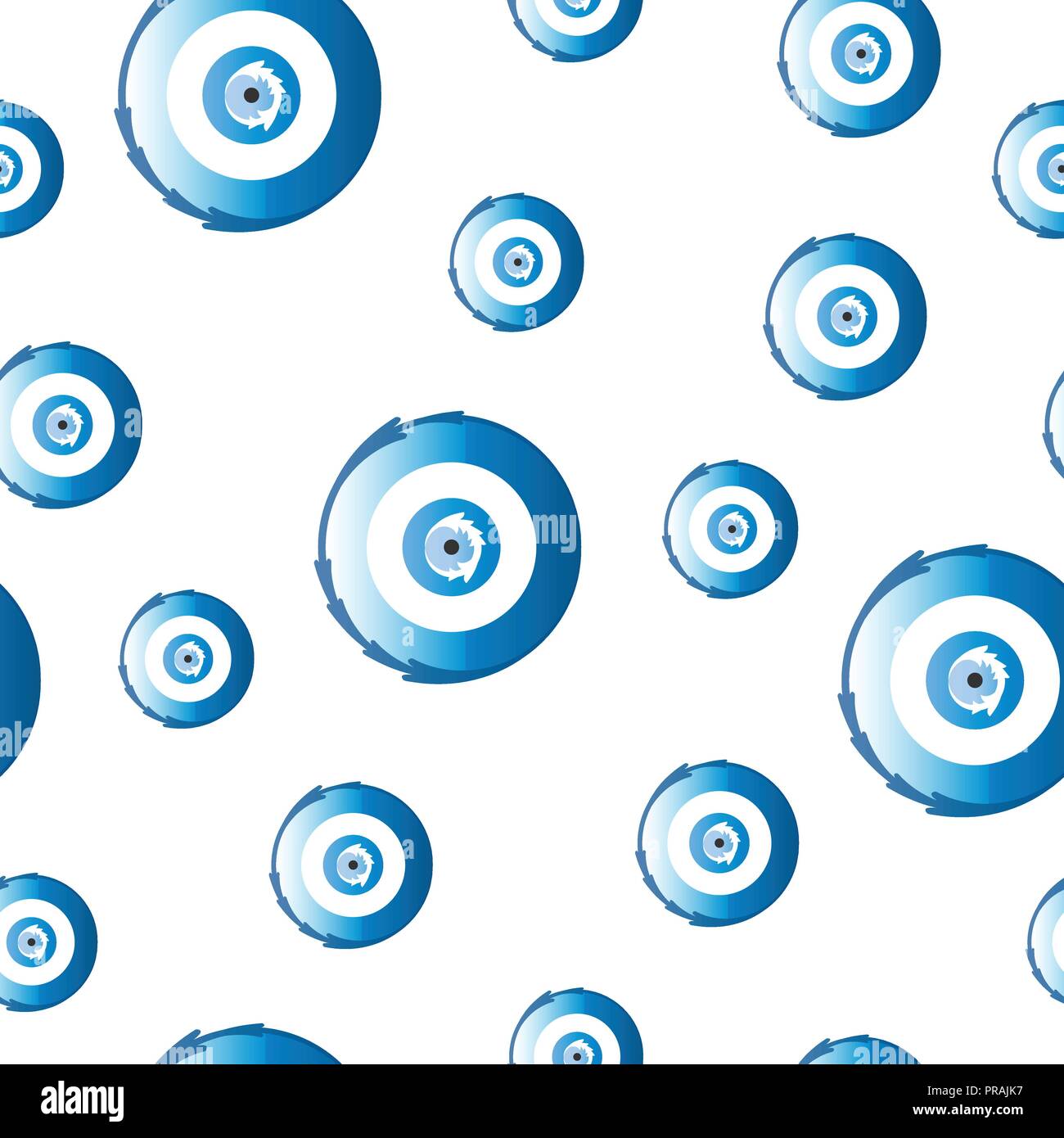 seamless pattern with blue evil eye vector on white background Stock ...