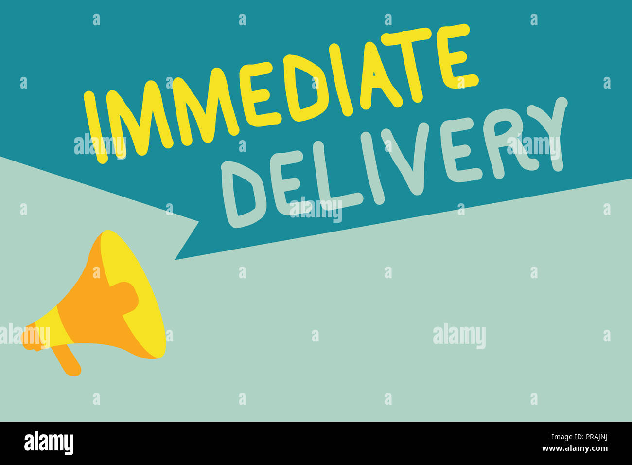 Handwriting text writing Immediate Delivery. Concept meaning Send it ...