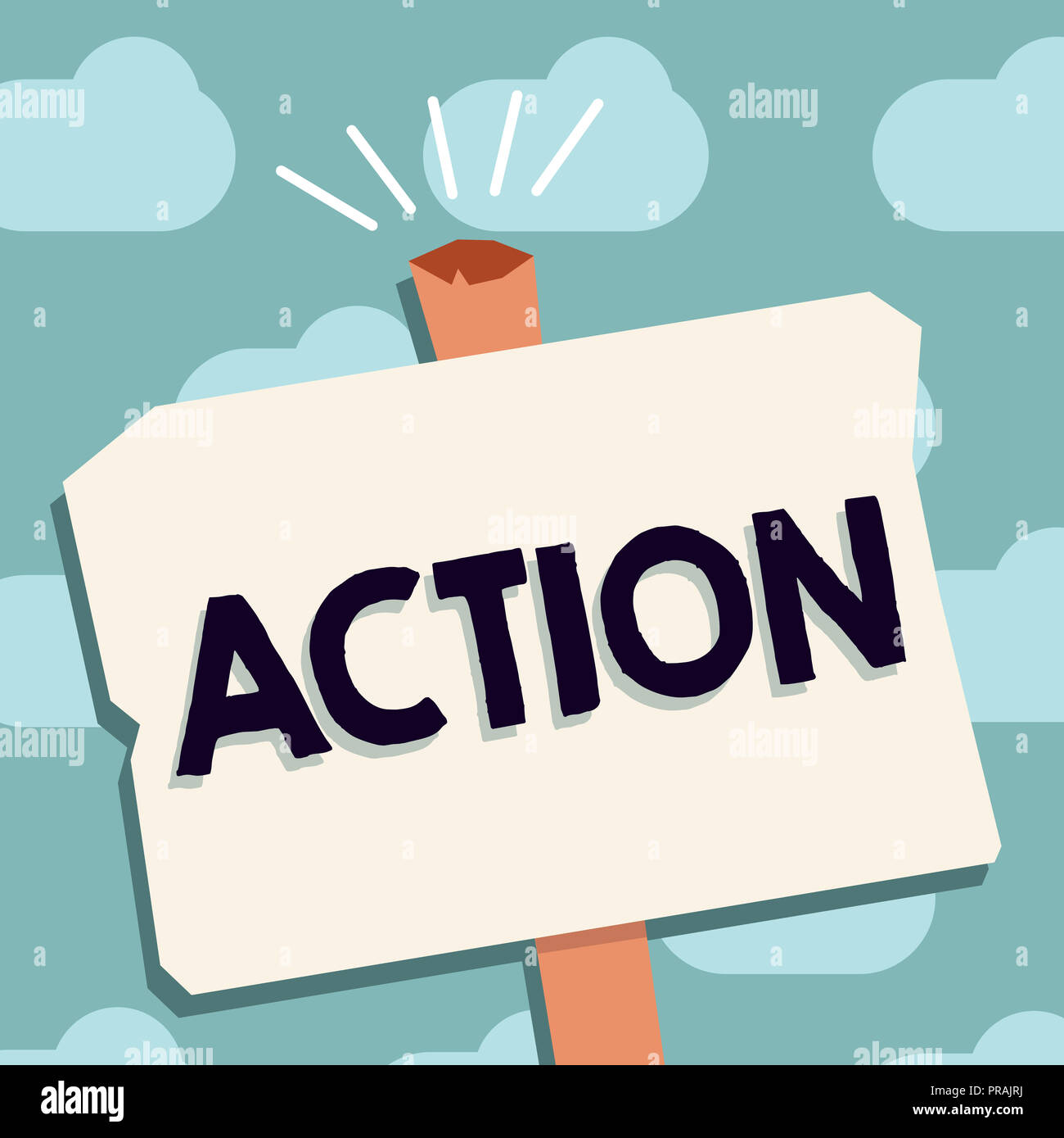 Text sign showing Action. Conceptual photo fact or process doing ...