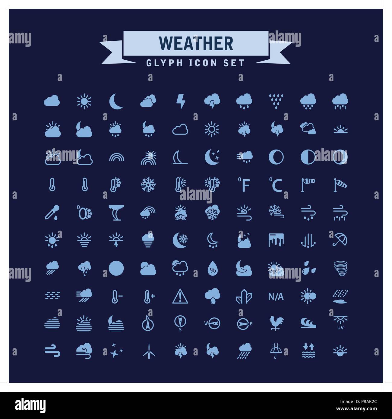 Cloudy windy weather glyph Stock Vector Images - Alamy