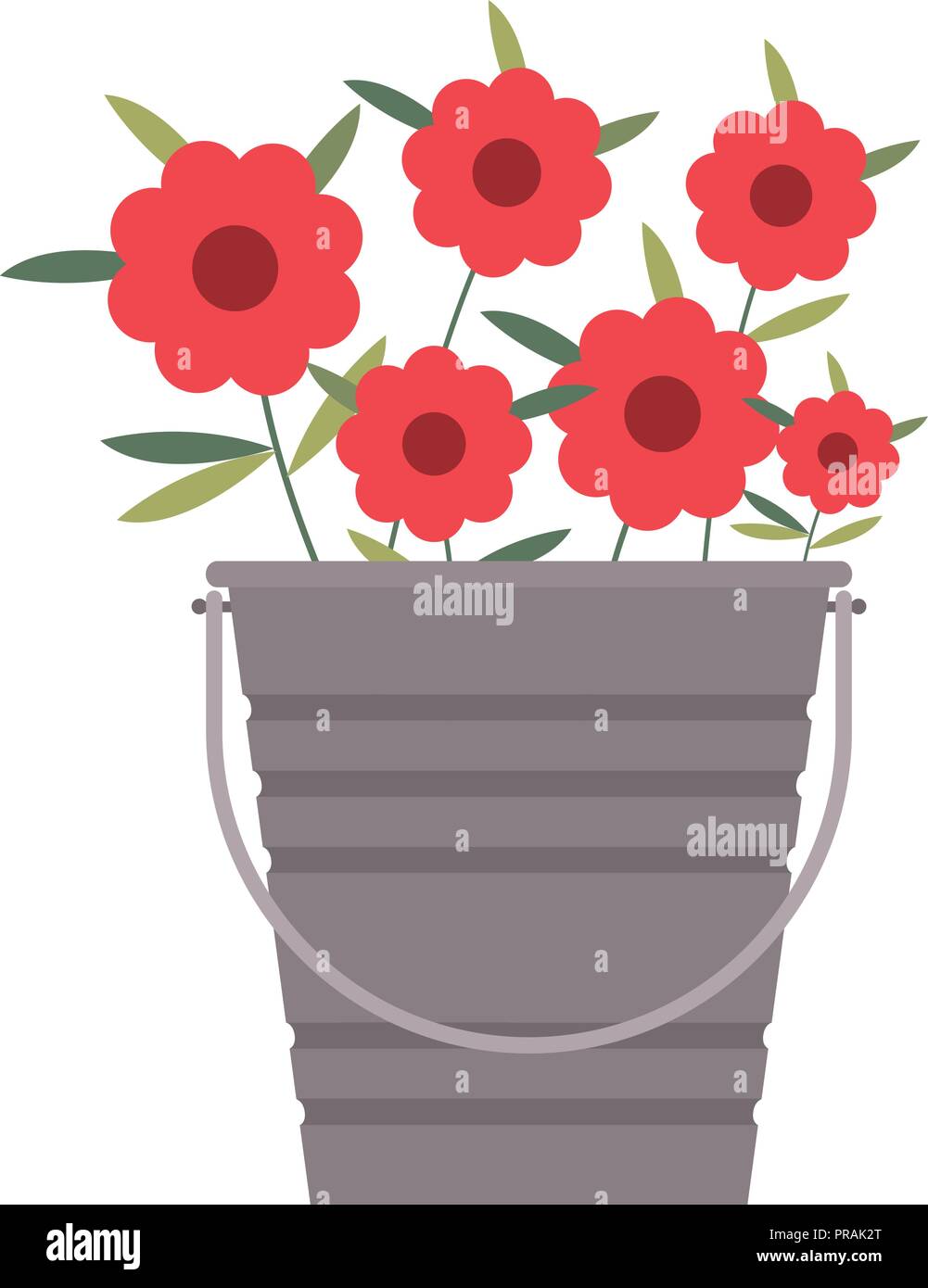 Card bucket flowers Stock Vector Images - Alamy