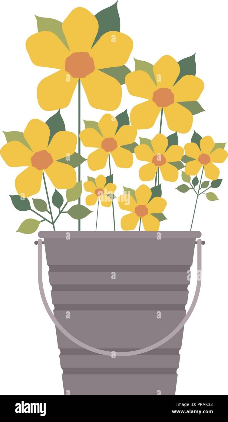 Card bucket flowers Stock Vector Images - Alamy
