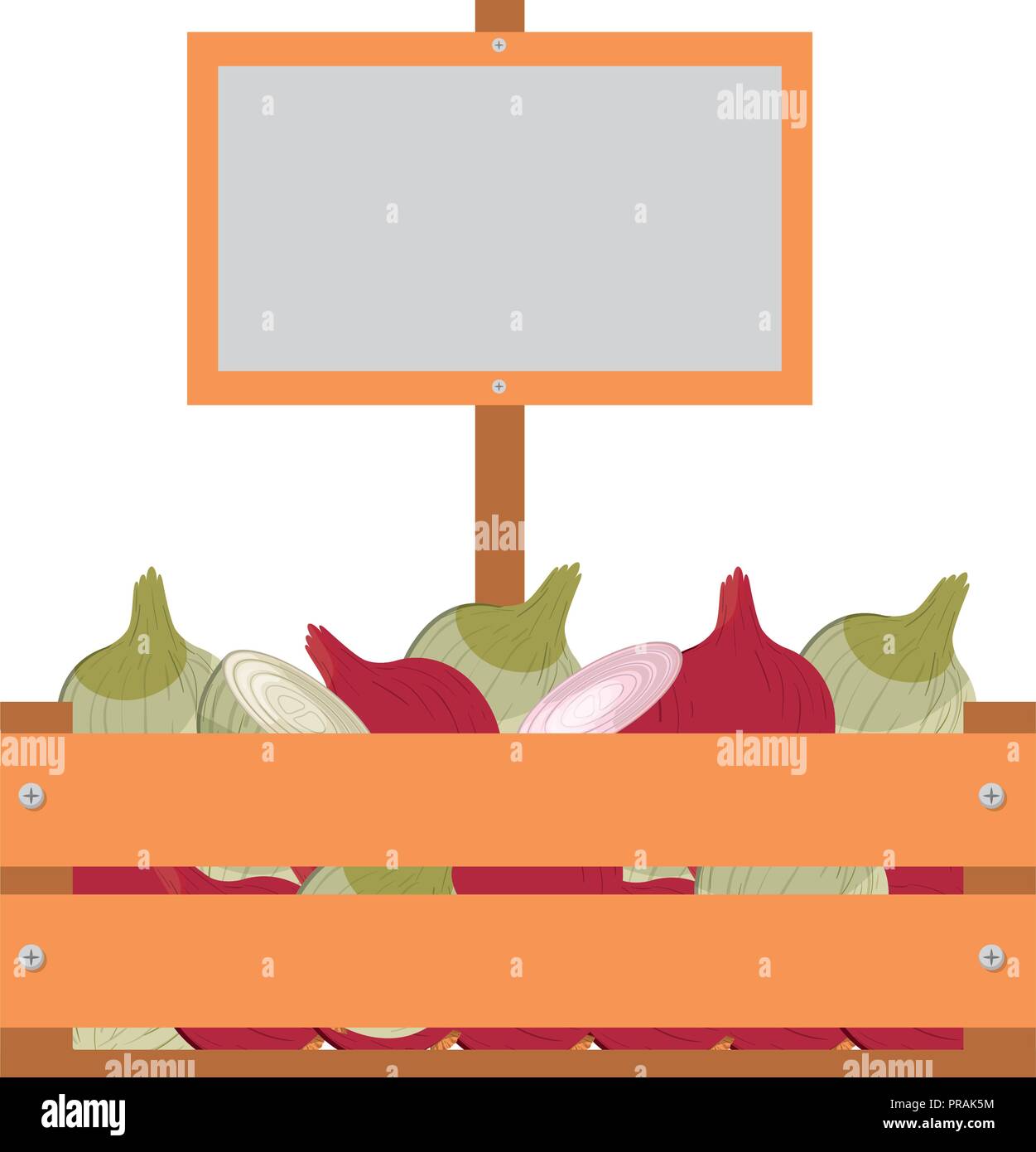 wooden box with onions isolated icon Stock Vector Image & Art - Alamy