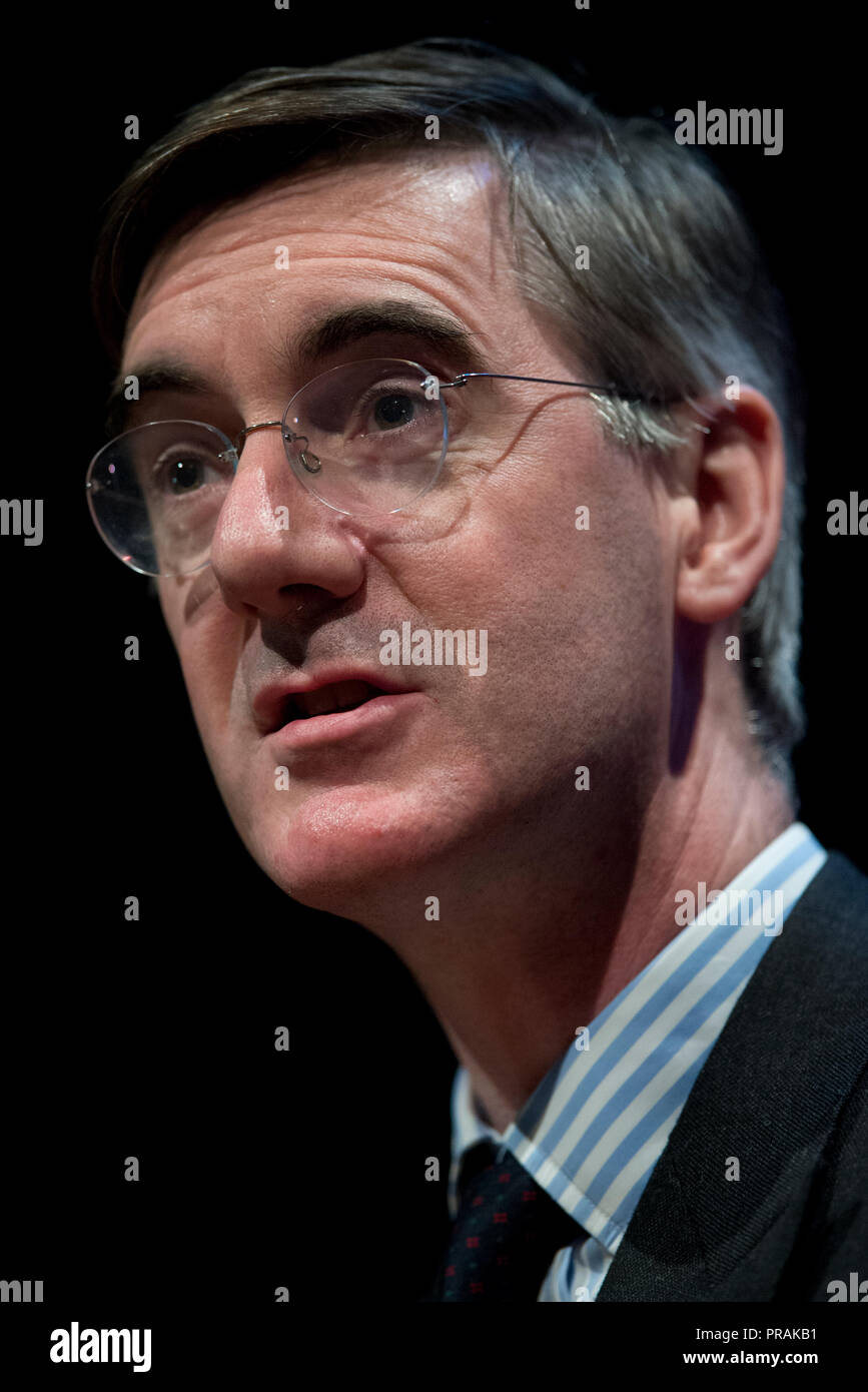 Birmingham, UK. 30th September 2018. Jacob Rees-Mogg, MP for North East ...