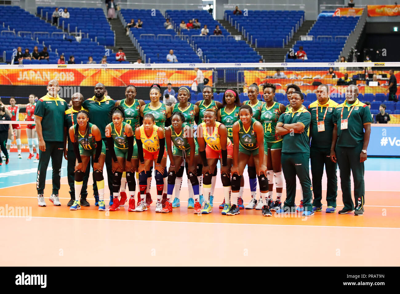 Kanagawa, Japan. 29th Sep, 2018. Cameroon team group (CMR) Volleyball ...