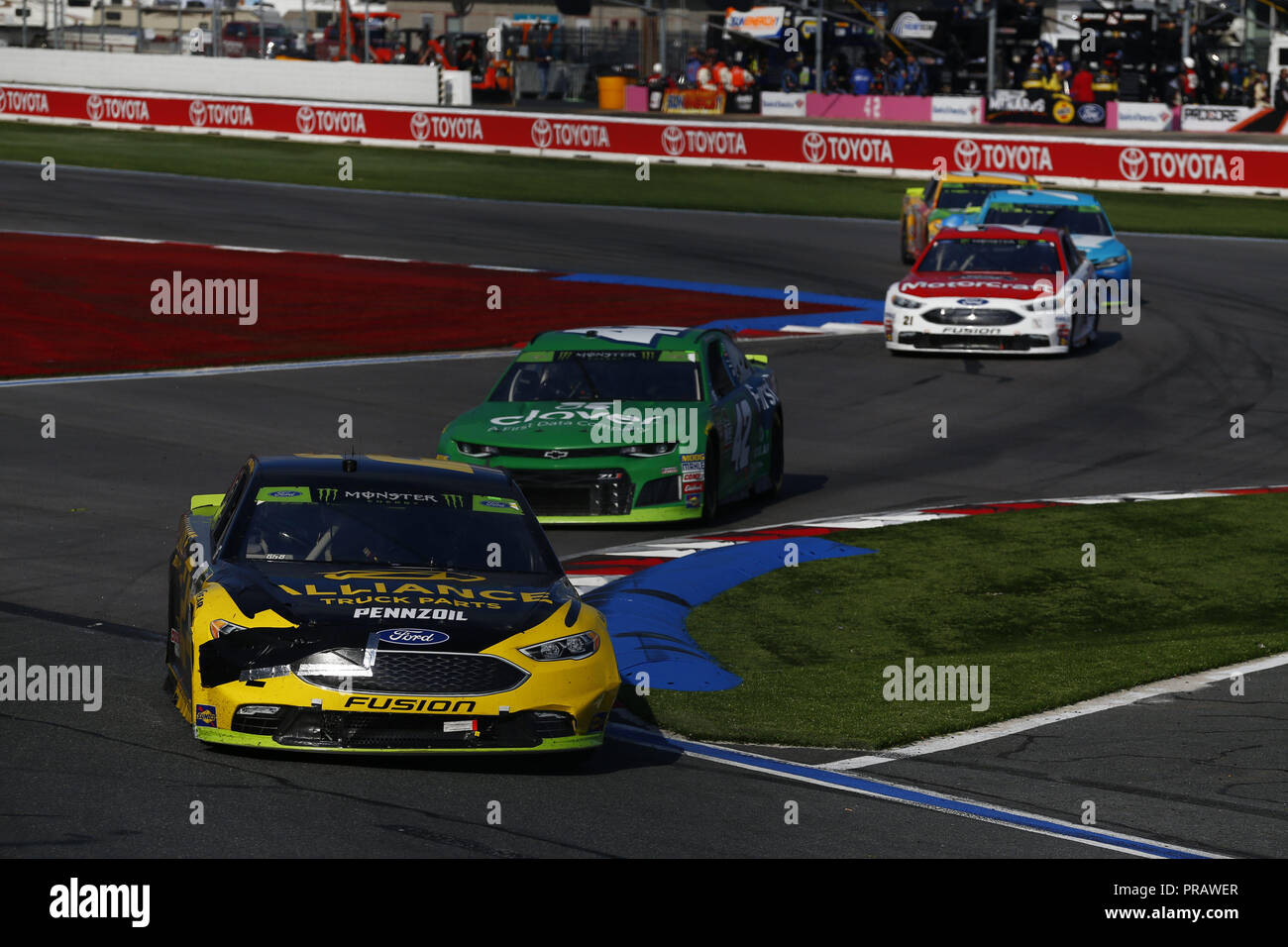 Concord, North Carolina, USA. 30th Sep, 2018. Brad Keselowski (2) races ...