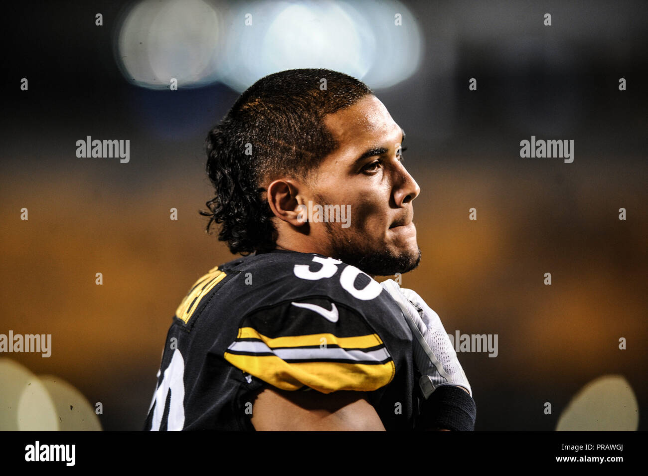 Pittsburgh, PA, USA. 30th Sep, 2018. Steelers #30 James Conner during ...