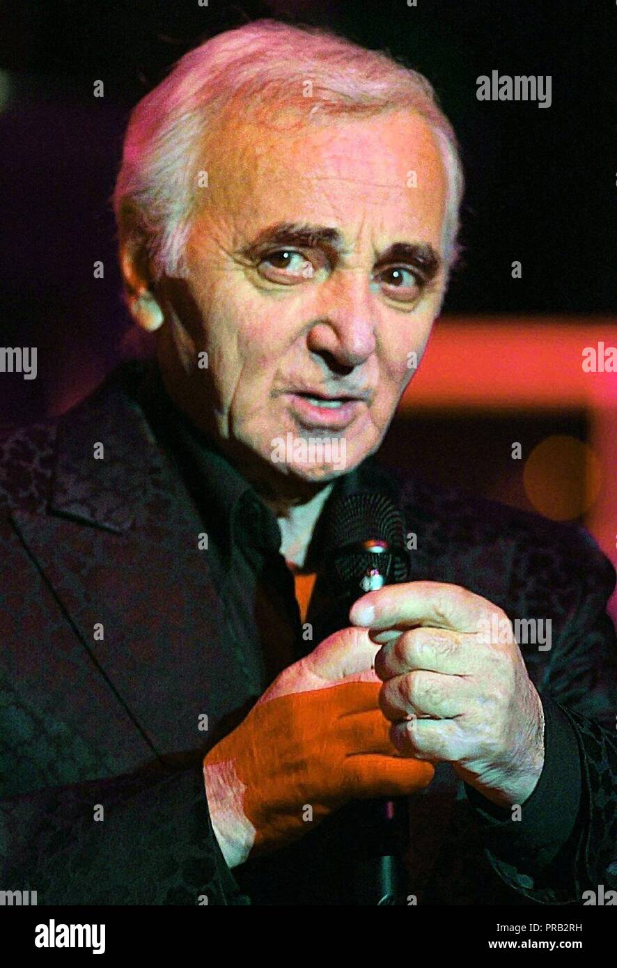 (dpa) - French chanson singer Charles Aznavour performs during his ...
