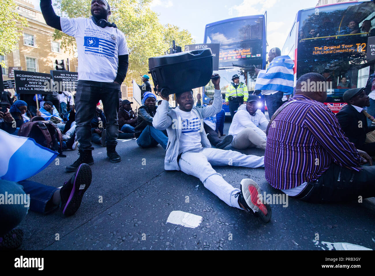 London UK. 1st October 2018. A group of about 50 Pro Ambazonia ...