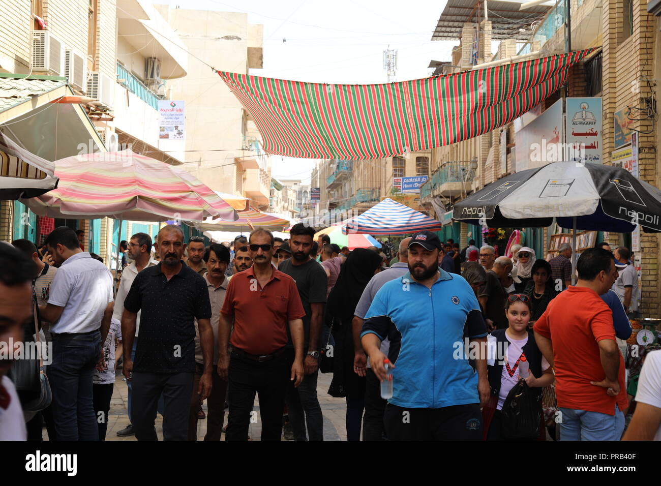 Baghdad. 1st Oct, 2018. Photo taken on Sept. 14 shows the crowded Al ...