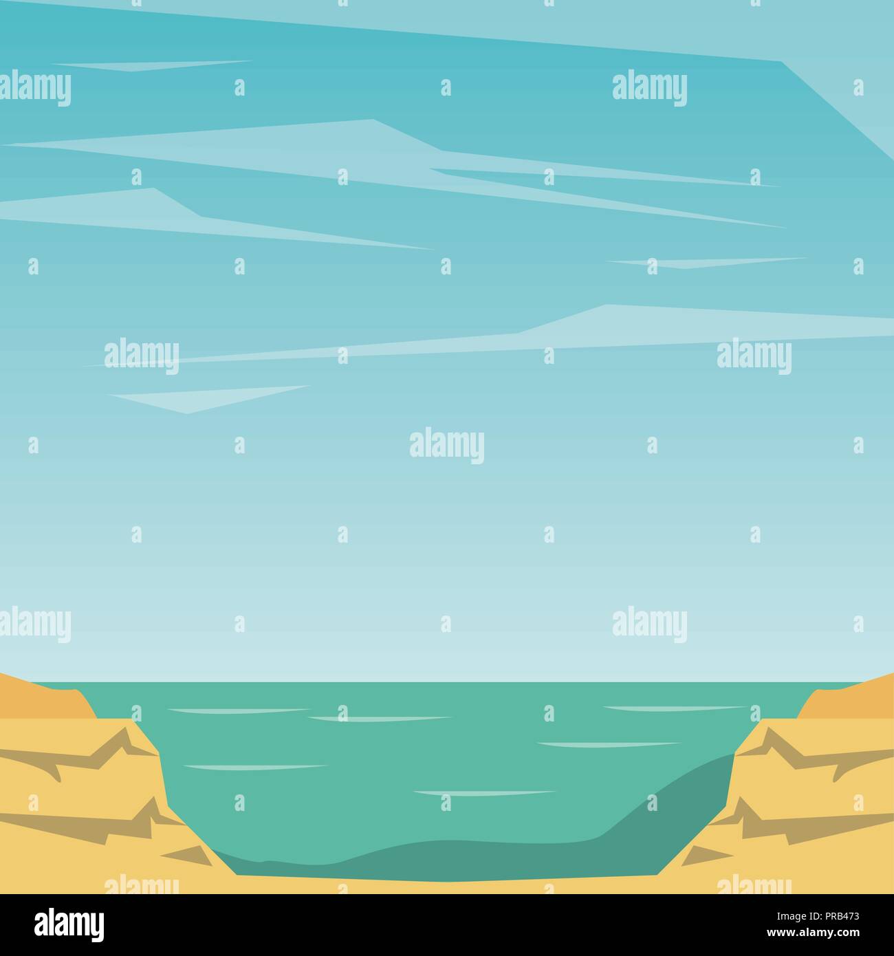 Beachscape scenery cartoon Stock Vector Image & Art - Alamy