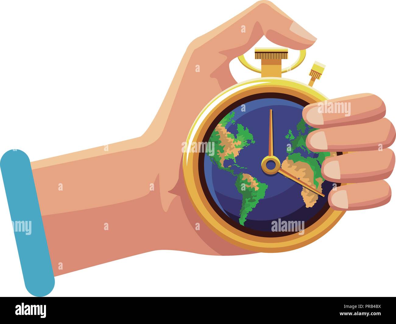 Hand holding vintage world clock Stock Vector Image & Art - Alamy